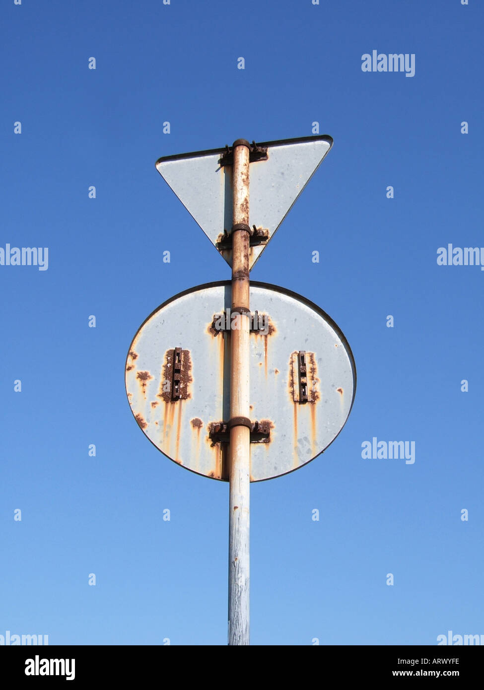 rear view of road signs Stock Photo - Alamy