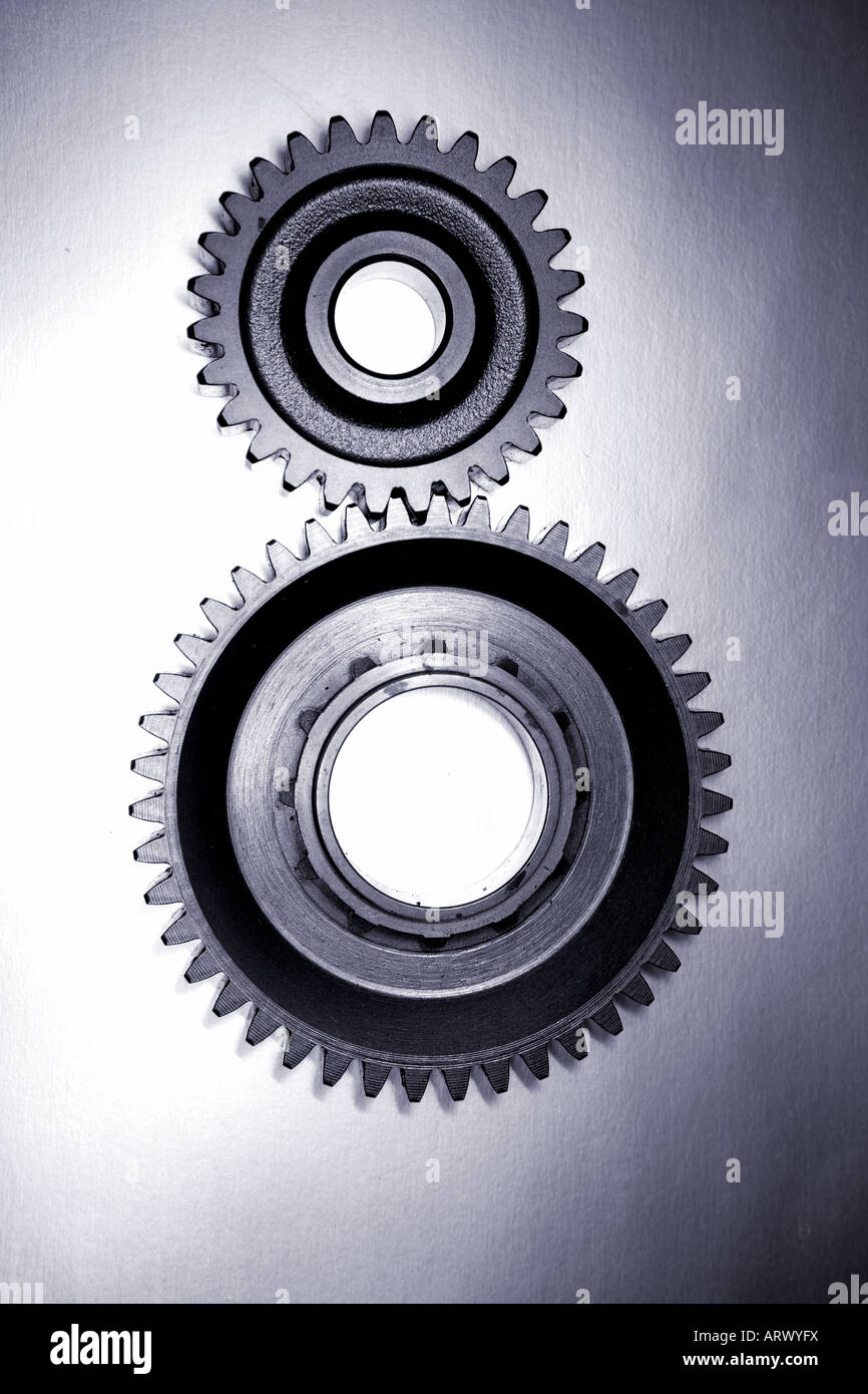 Two cogwheels together Stock Photo - Alamy