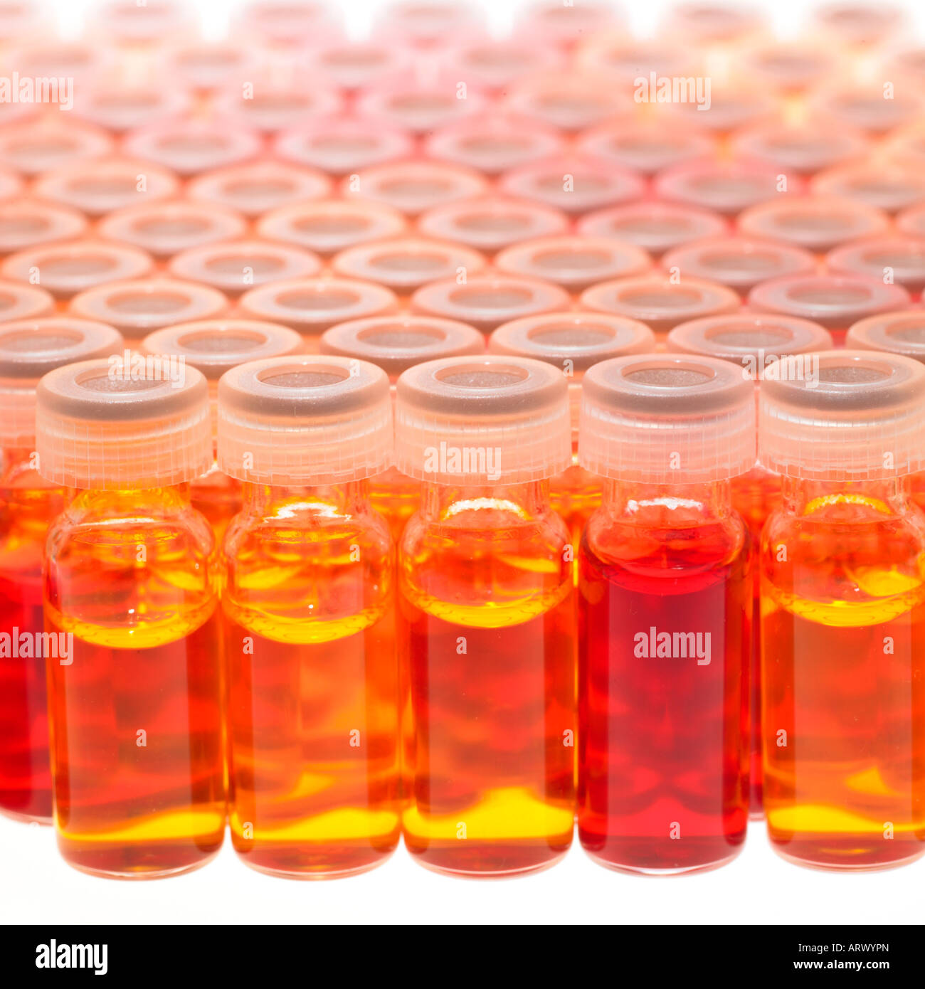 Vials filled with coloured liquid Stock Photo - Alamy