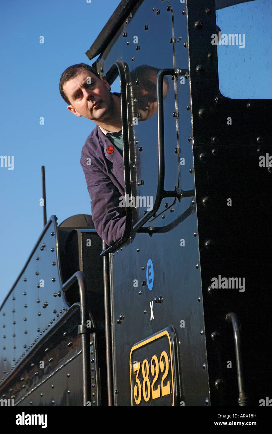 Steam train driver Stock Photo - Alamy
