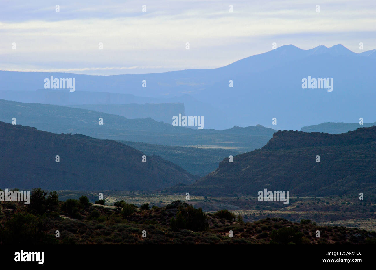 Layered buttes in Arches National Park Utah USA Stock Photo - Alamy