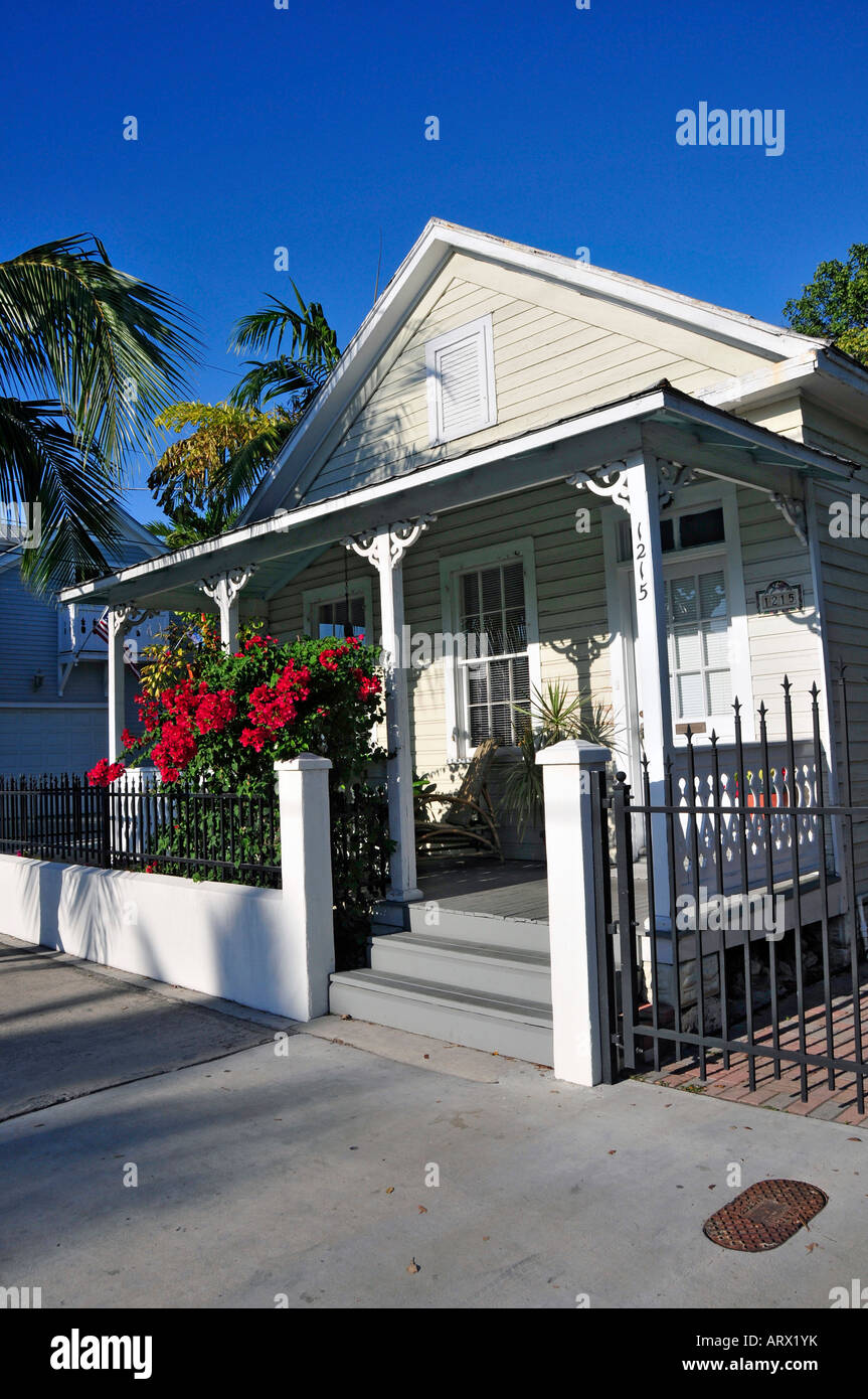 Cottage style home at Key West Florida Stock Photo - Alamy
