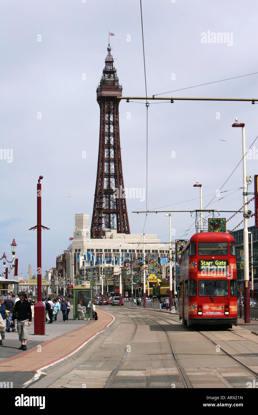cityscape beach Blackpool landscape harbor Stock Photo - Alamy