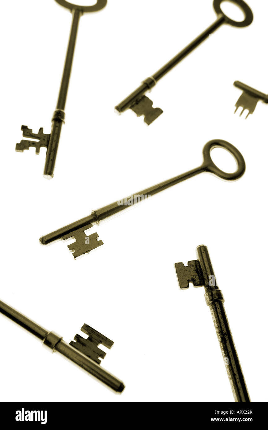 Keys on white background Stock Photo - Alamy