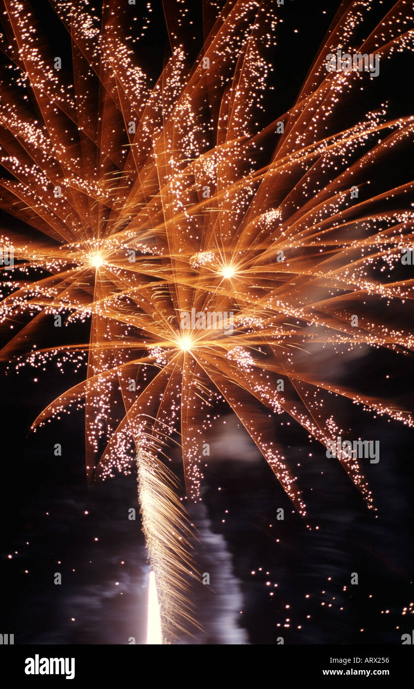 Colourful Fireworks Detail Stock Photo - Alamy