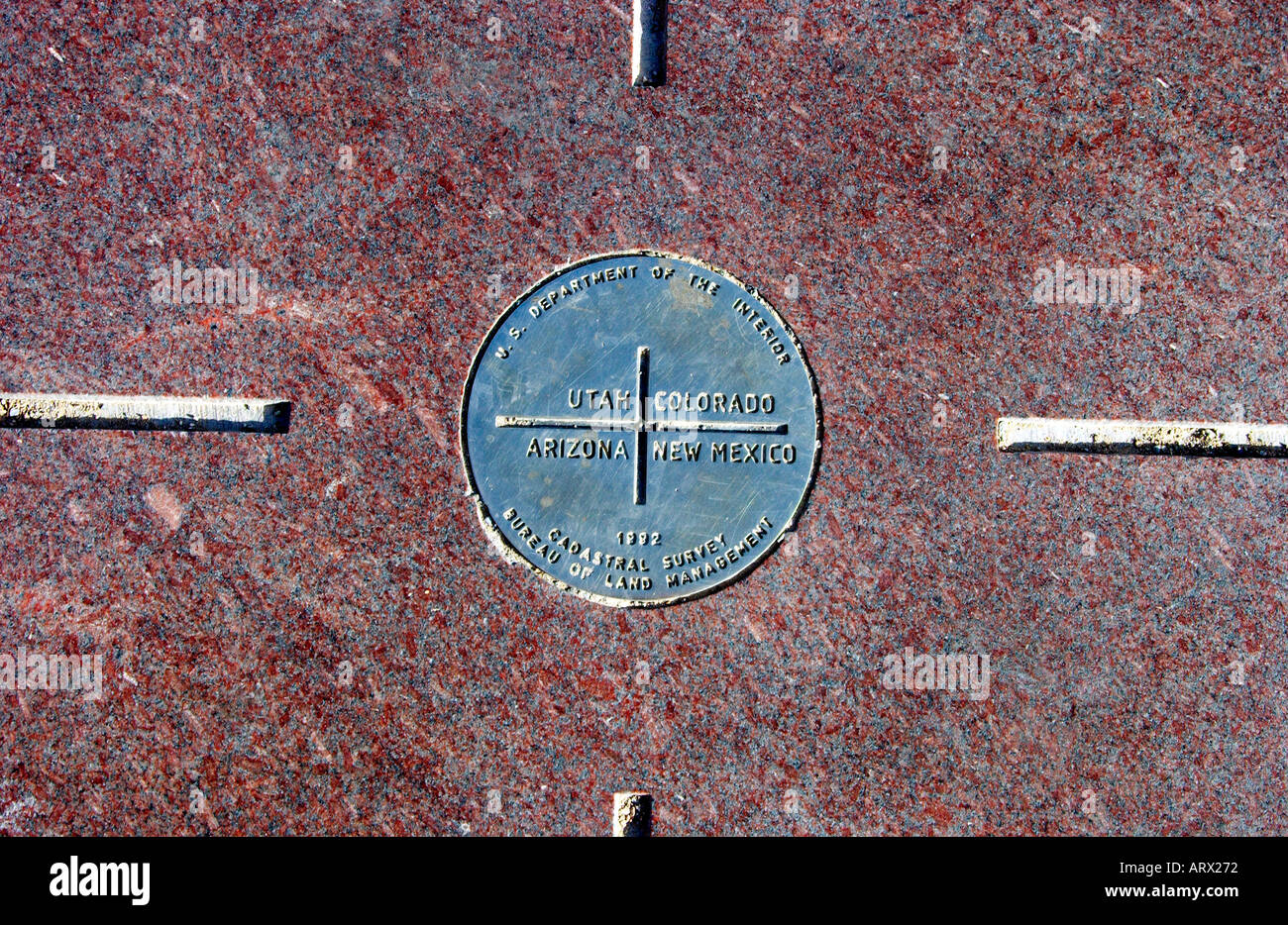 Four corners monument where the states of Utah Colorado Arizona and New ...