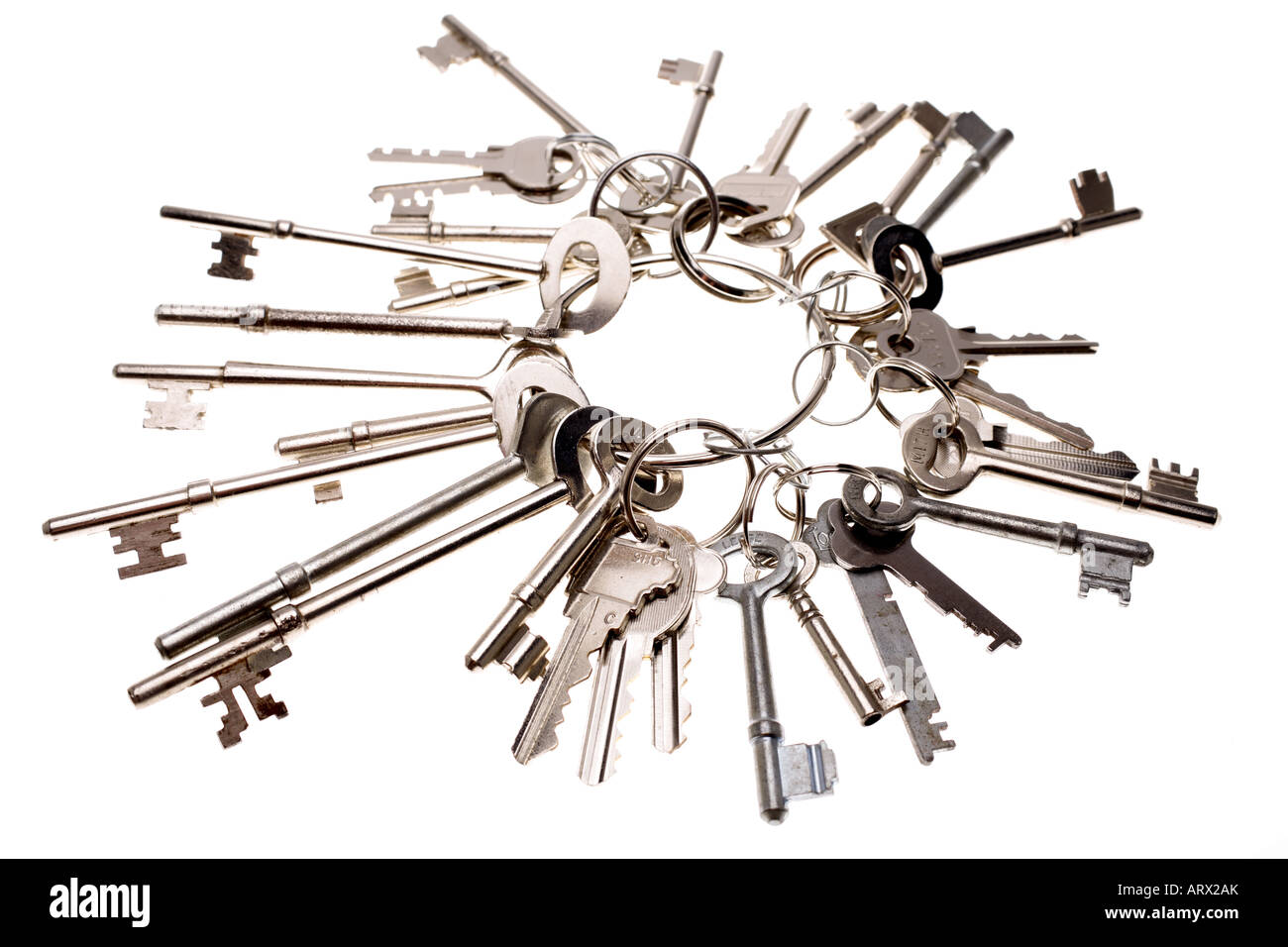 Keys on white background Stock Photo - Alamy