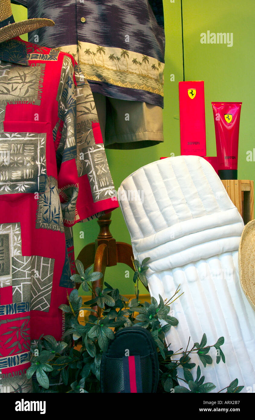 Cricket sport display in a shop window in Georgetown Bermuda Stock ...