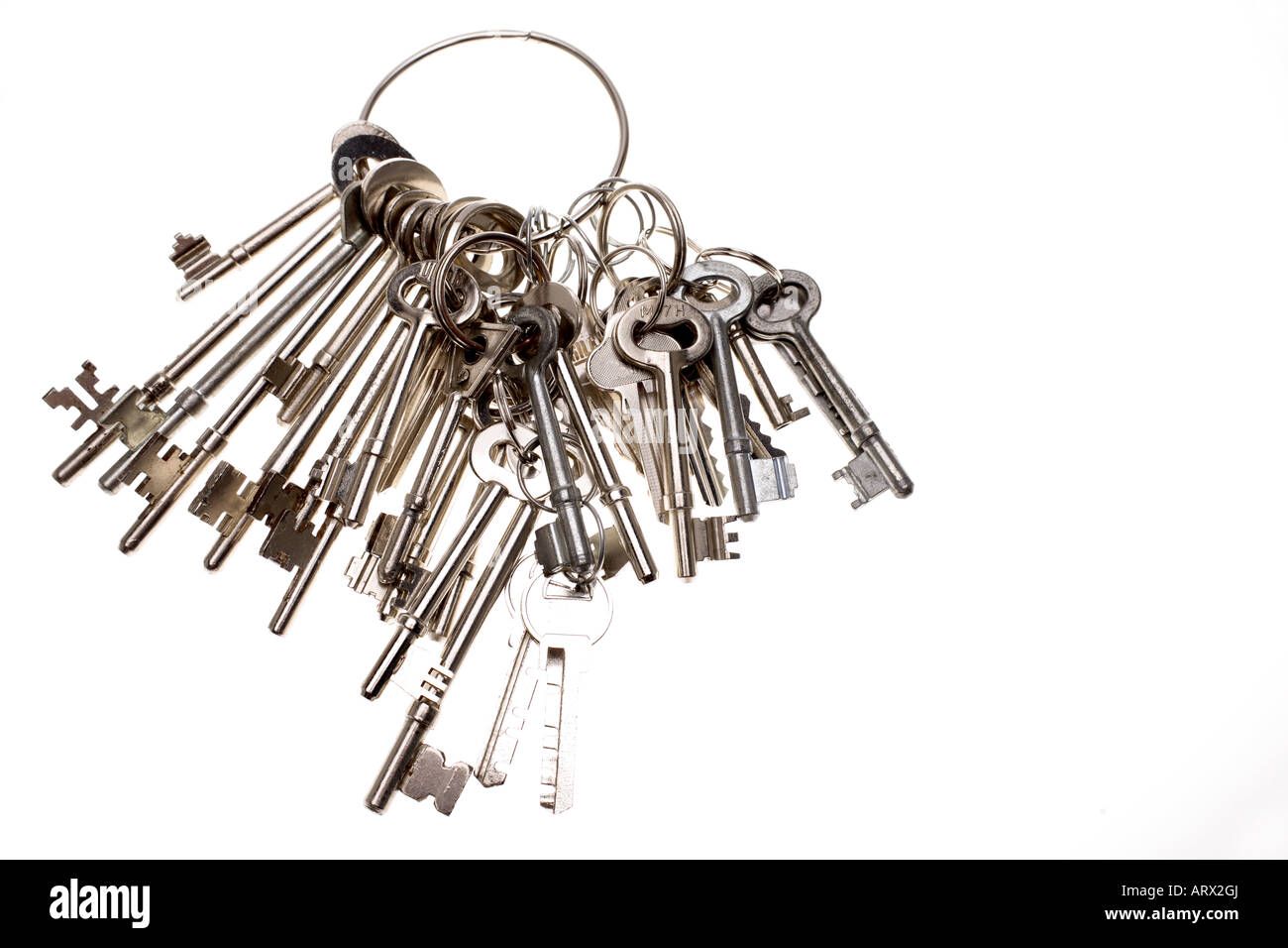 Keys on white background Stock Photo - Alamy