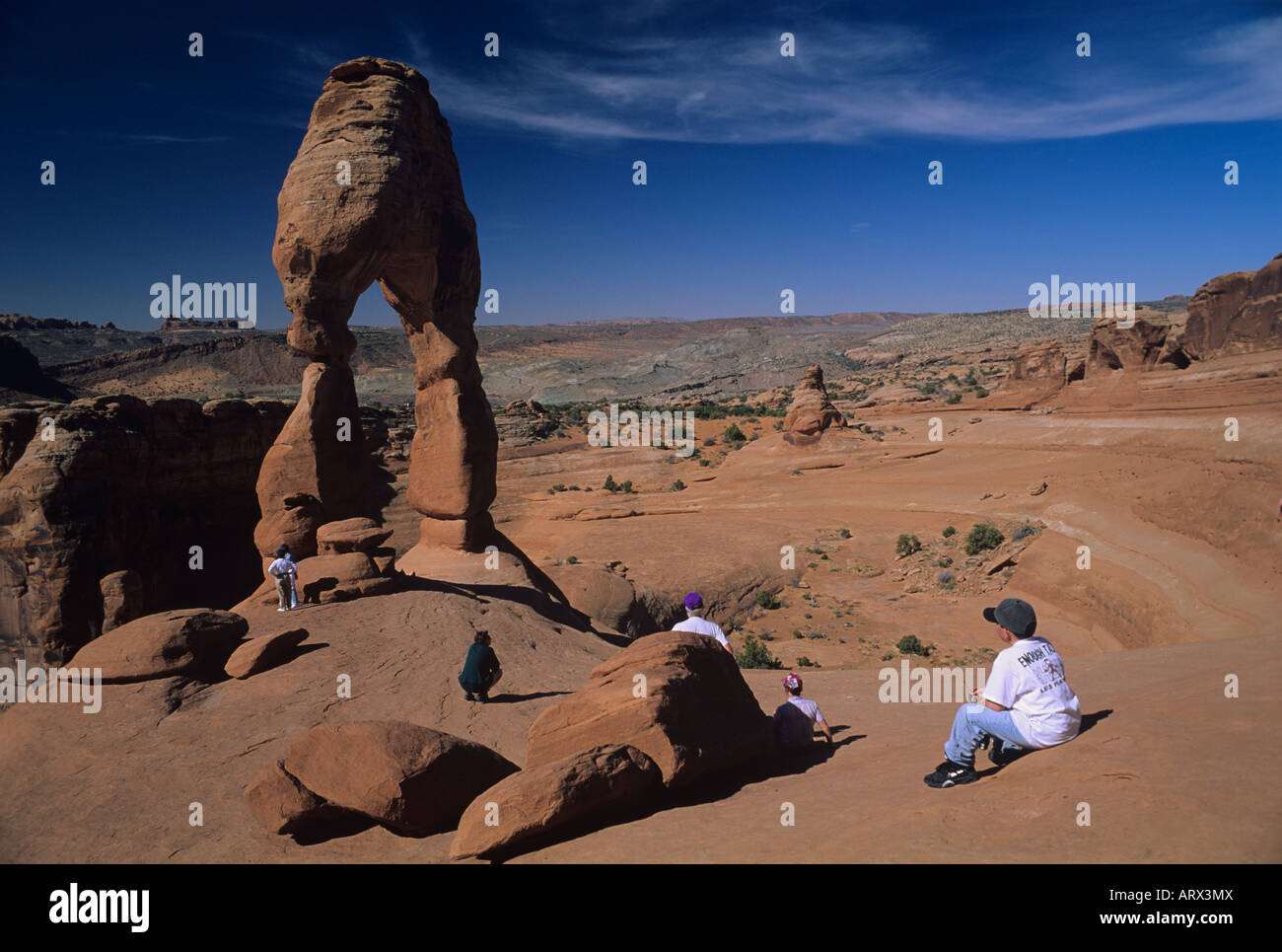 Delicate Arch and people Arches National Park Utah Stock Photo - Alamy