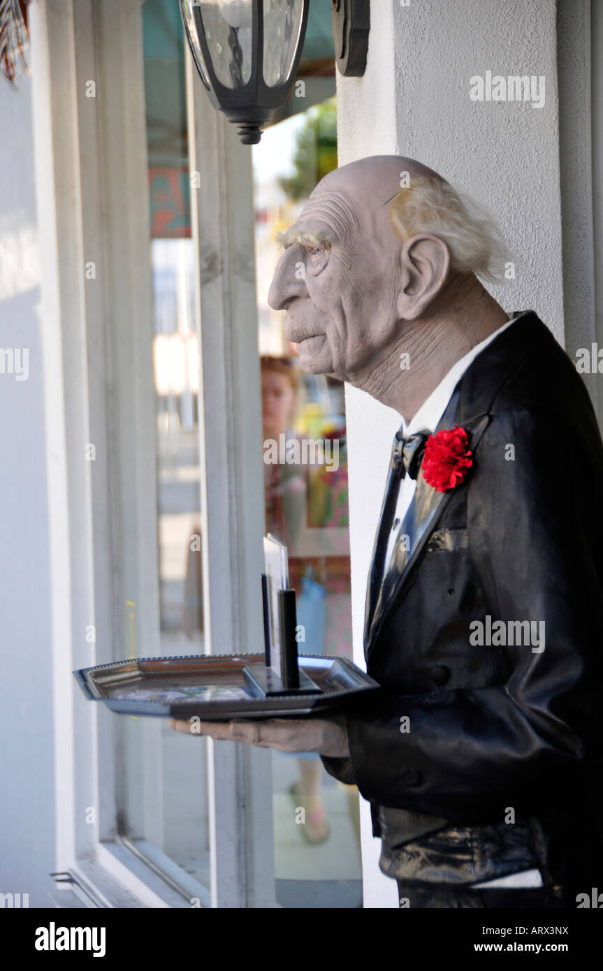Symbolic statue of waiter in front of store at Key West Florida Stock ...
