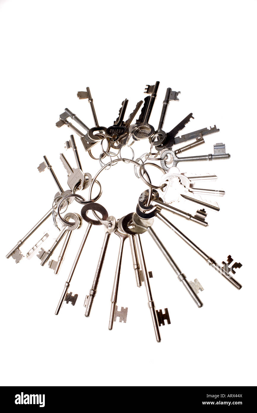 Keys on white background Stock Photo - Alamy