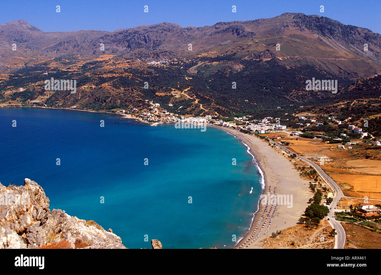 greece crete south coast plakias a view of the bay and beach Stock ...