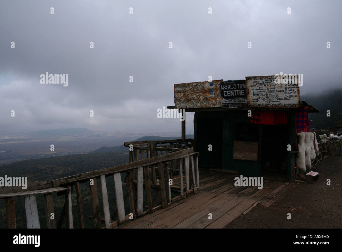 World Trade Centre shack Great Rift Valley viewpoint Kenya Stock Photo ...