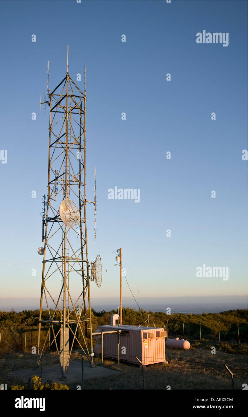radio tower at sunset, Vaca Ridge Stock Photo - Alamy