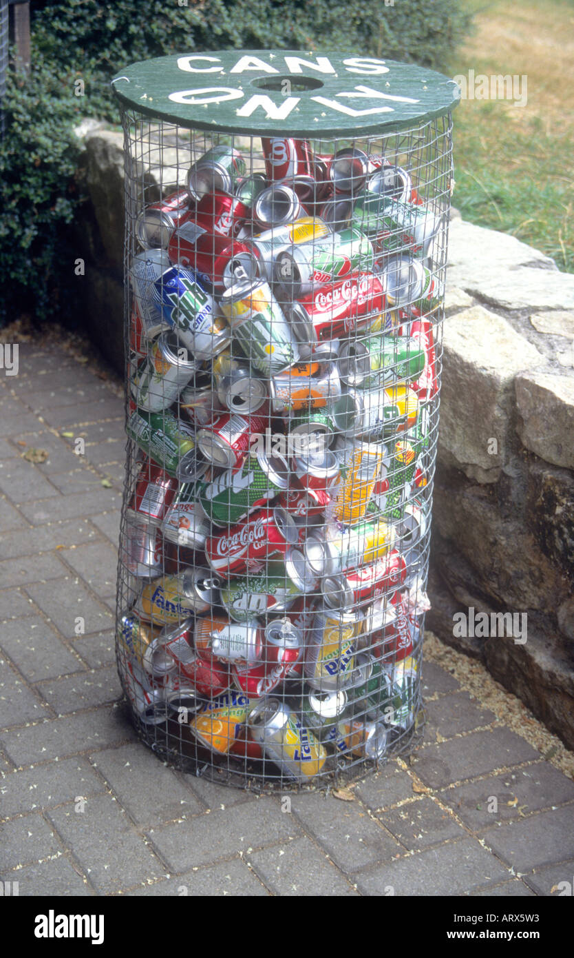 Neatly binned soft drink cans in Southern Ireland Stock Photo - Alamy