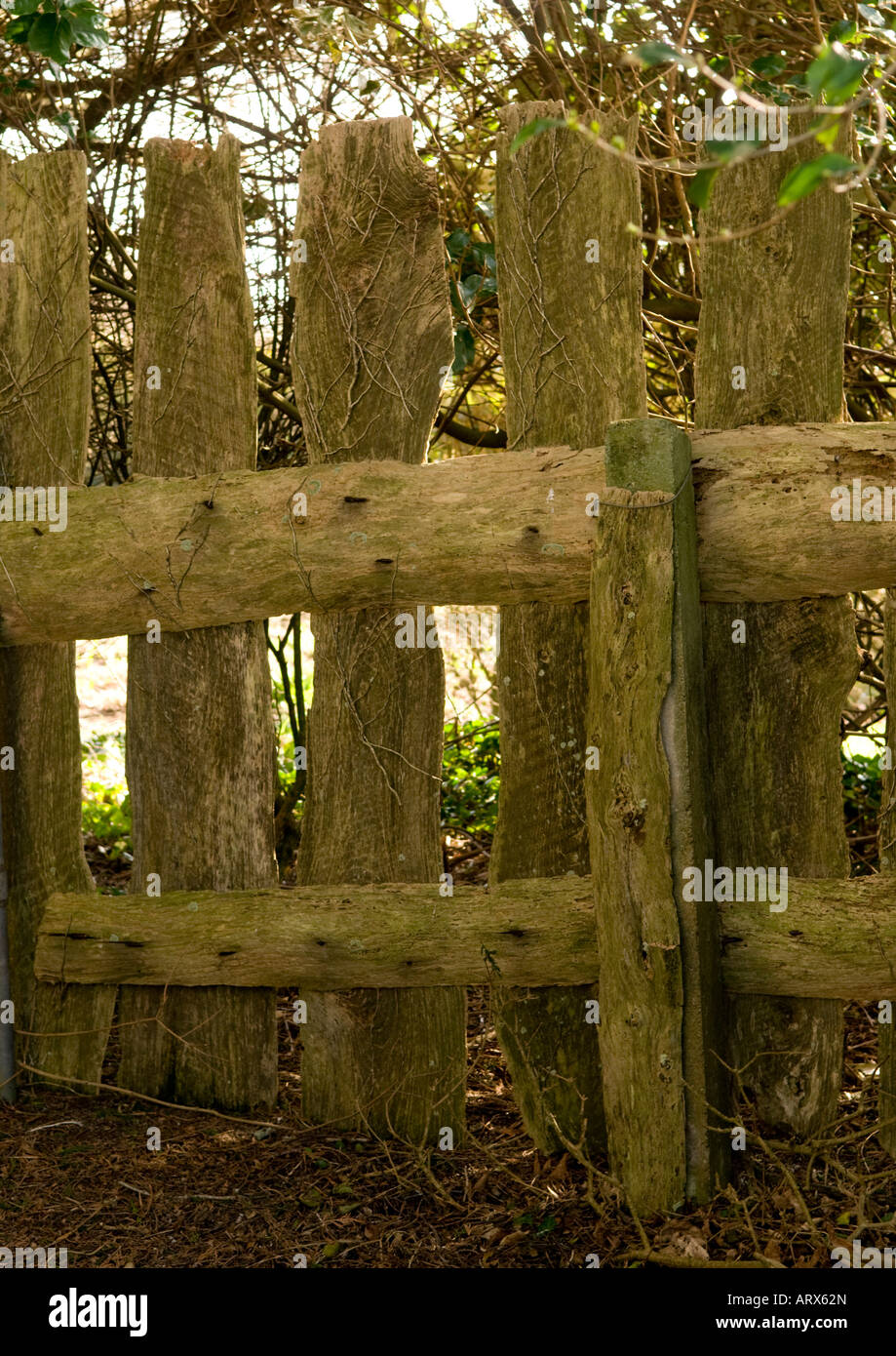Rustic wooden fence Stock Photo - Alamy