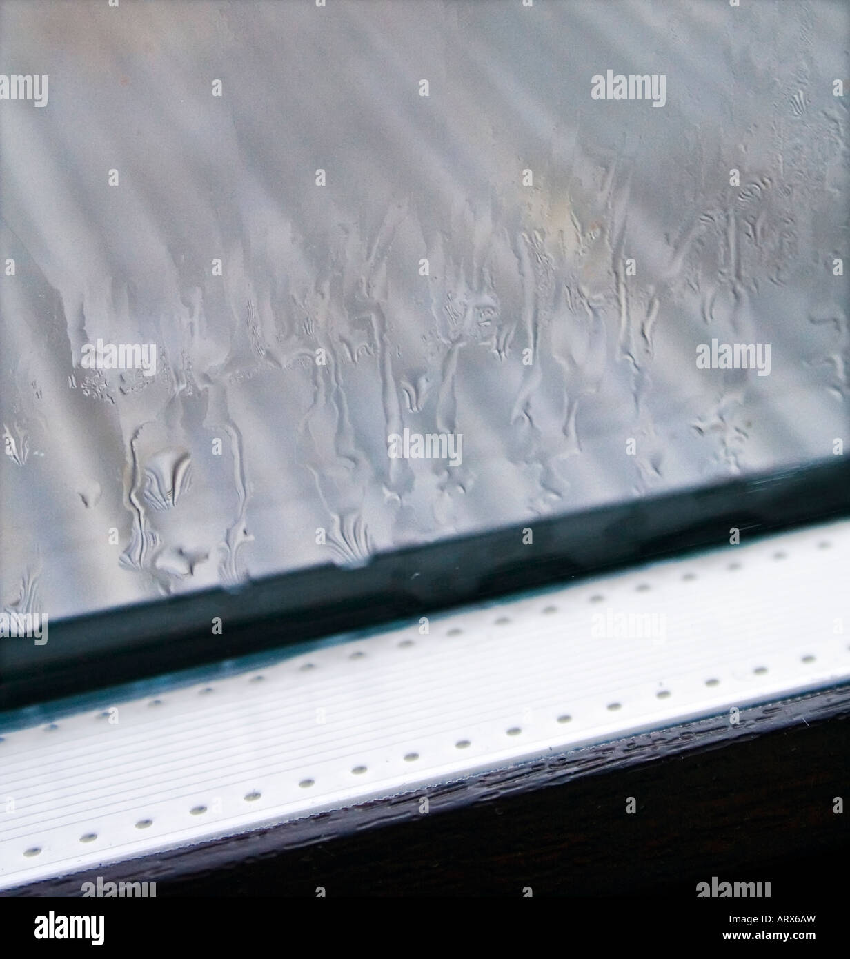 Condensation on inside of double glazed window UK Stock Photo - Alamy