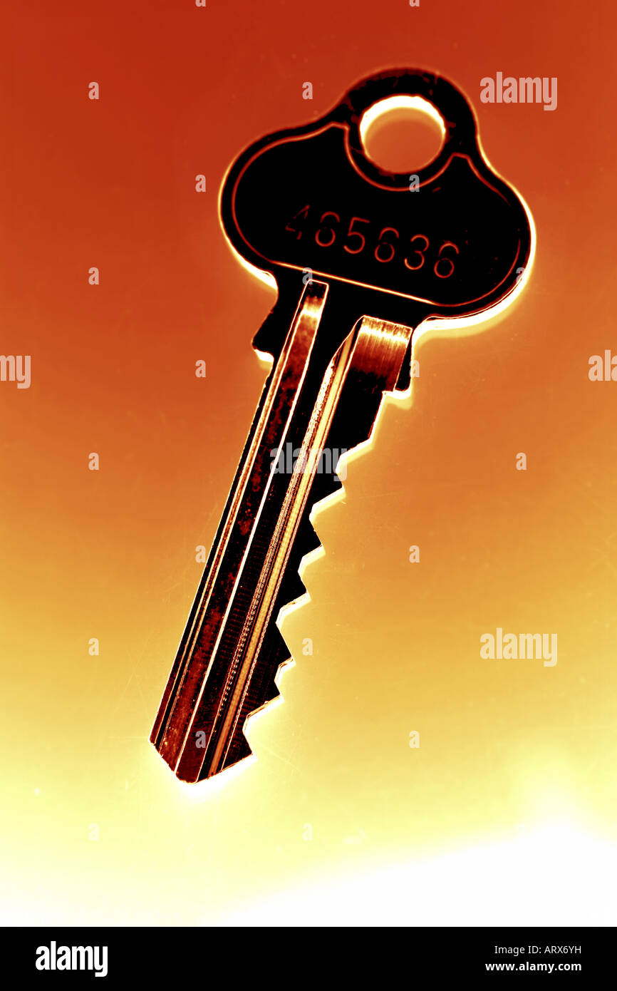 Single house key Stock Photo - Alamy