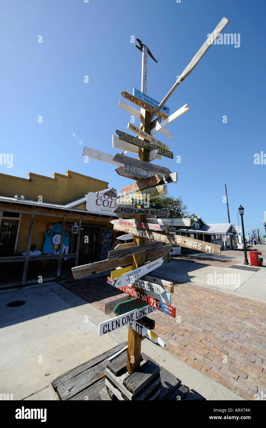 Signs pointing direction and distances from Key West Florida FL US ...