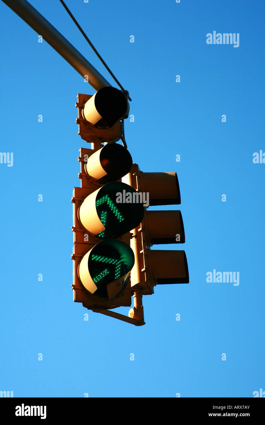 Overhead Traffic Light at green New York City November 2007 Stock Photo ...