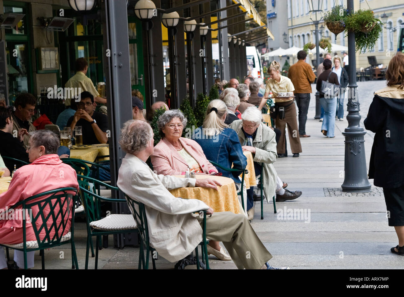 People dining at outdoor restaurant Dresden Germany Stock Photo - Alamy