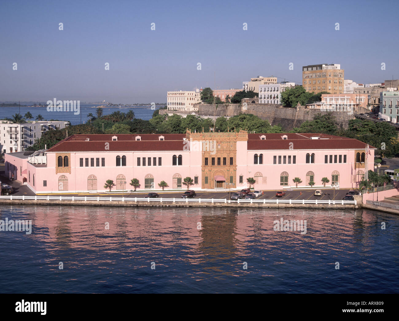 Pink facade of historical United States Custom House building in ...