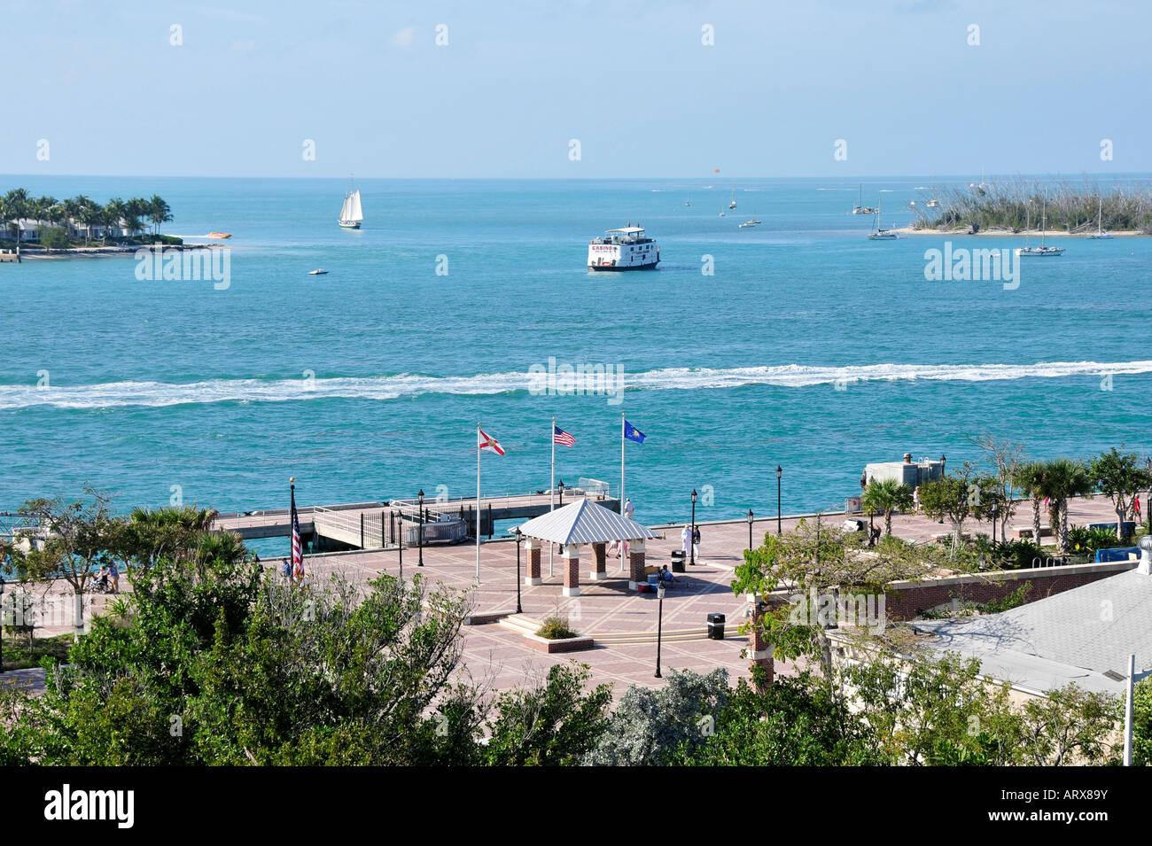 View of Key West Florida Gulf of Mexico with view of Mallory Square ...
