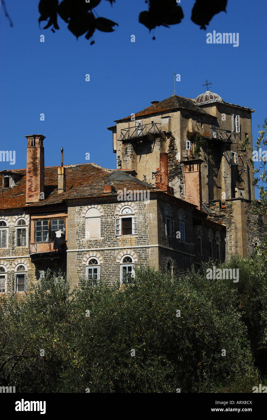 Vatopedi monastery Mount Athos Halkidiki Greece Stock Photo - Alamy