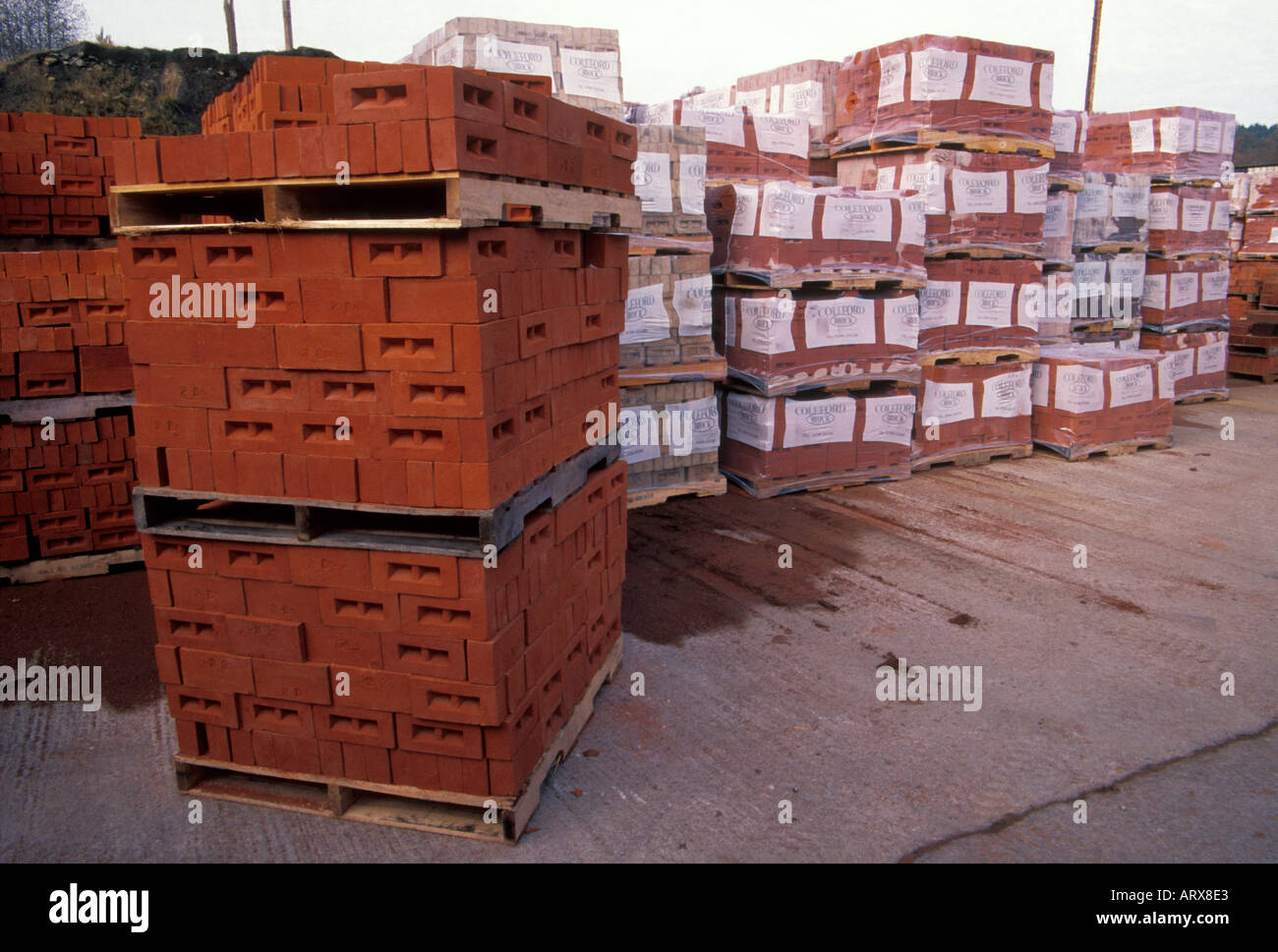 A stack of Bricks which have been made by hand in a traditional way ...