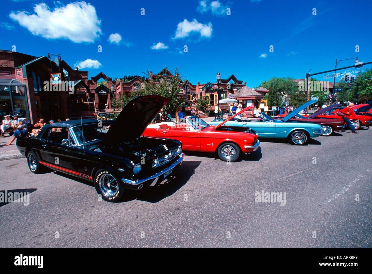 Ford Mustangs at car show Steamboat Springs Colorado USA Stock Photo ...