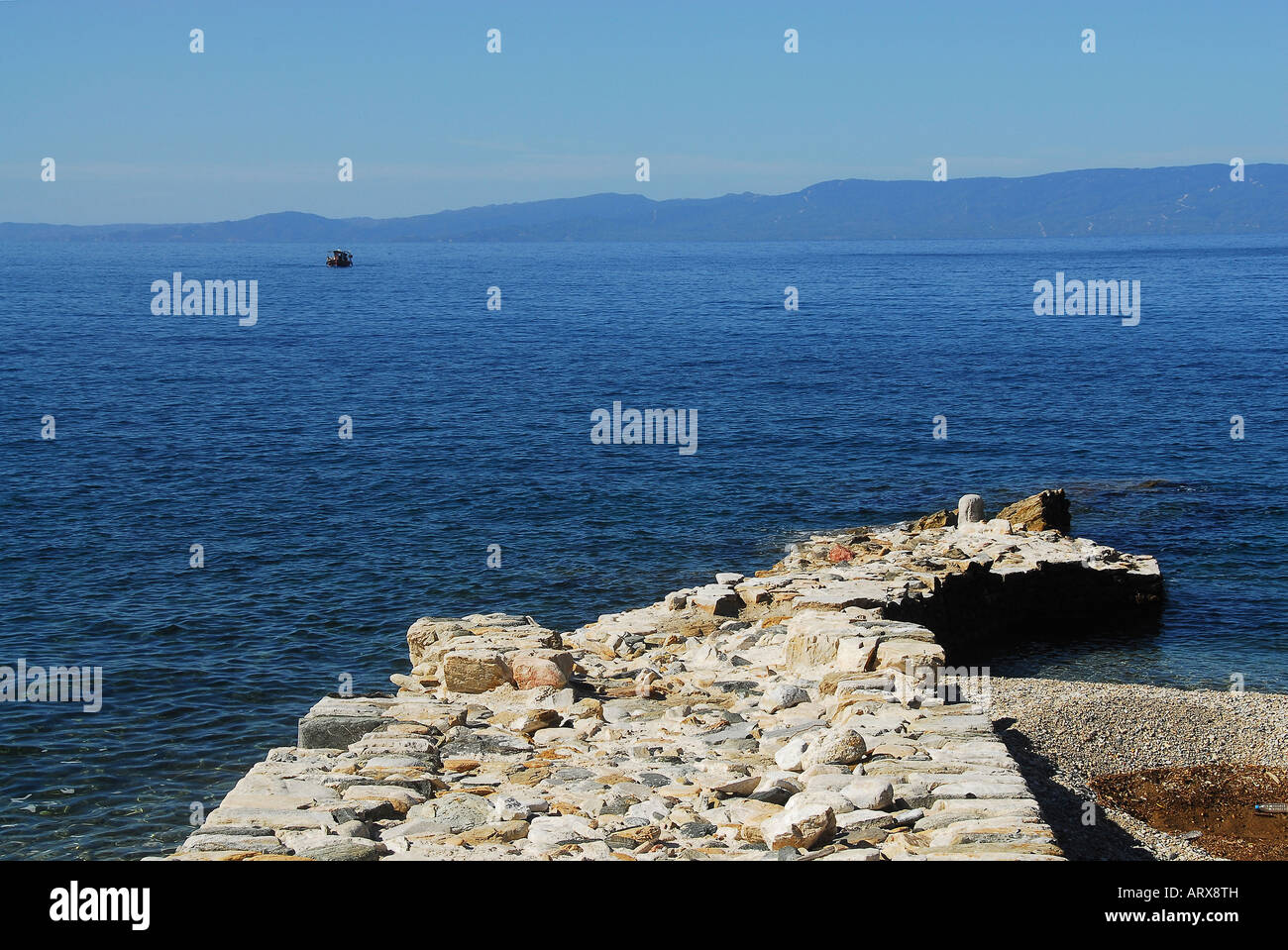 The port at Zographou monastery Mount Athos Halkidiki Greece Stock ...