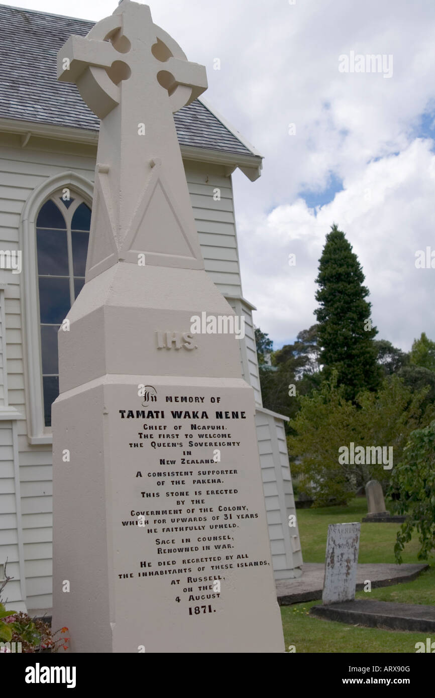 This is the grave stone to the first Maori chief to sign the Waitangi ...