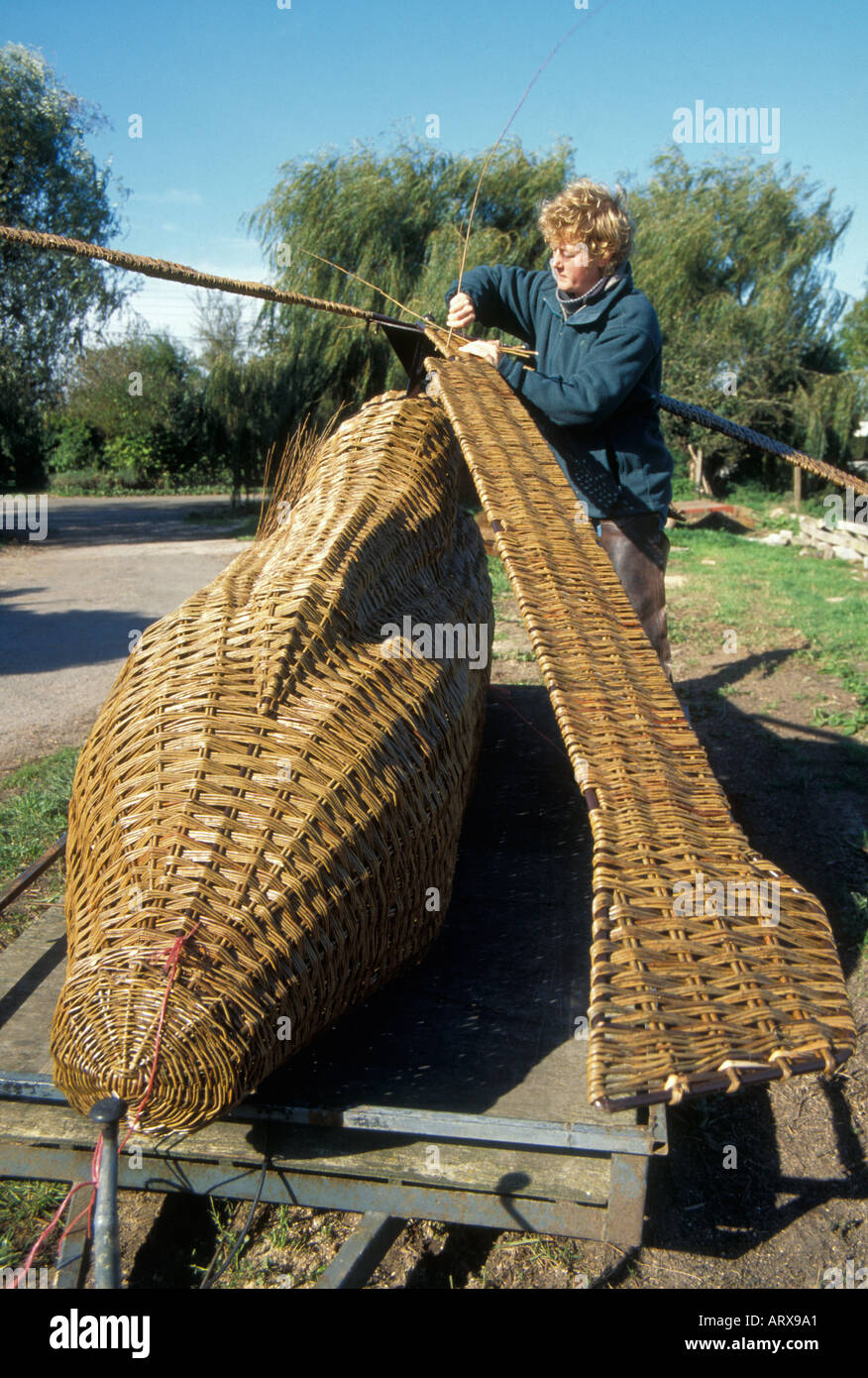 Serena de la Hey making a model Helicopter from willow at Stoke st ...
