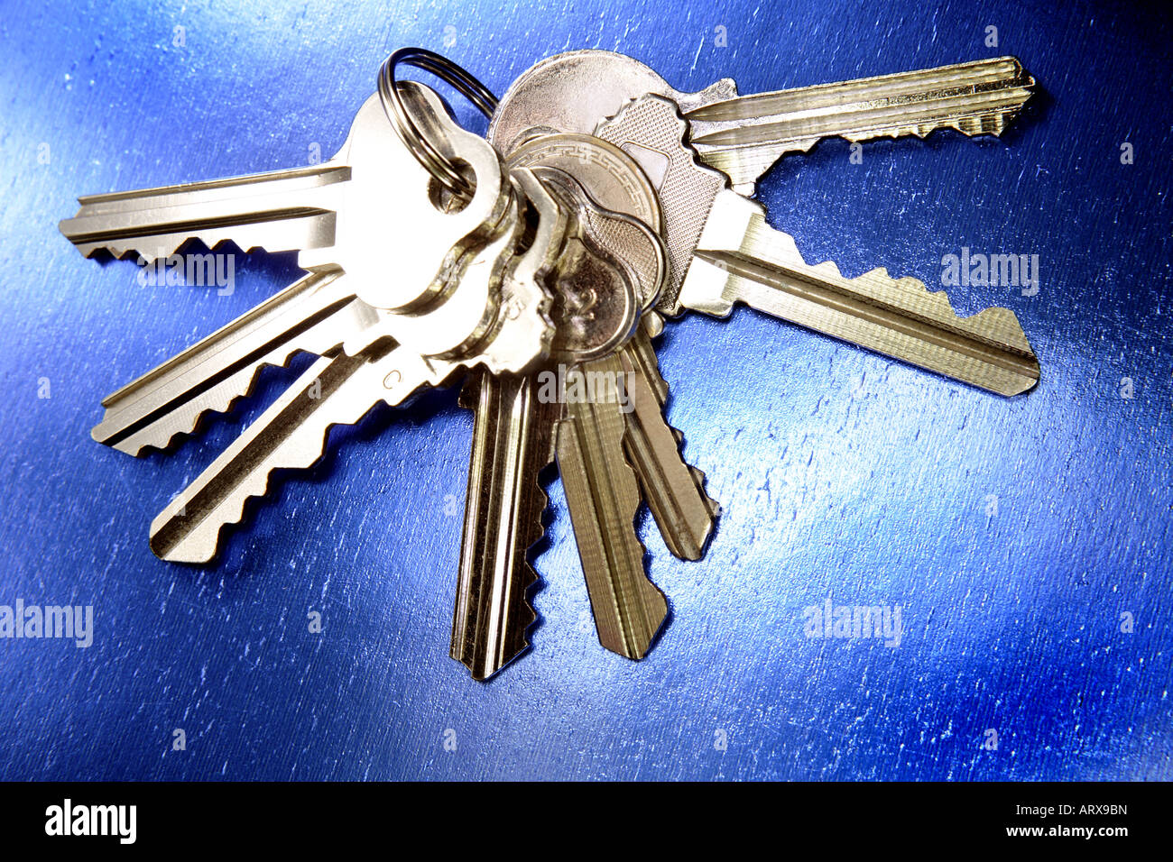Keys on keyring Stock Photo - Alamy