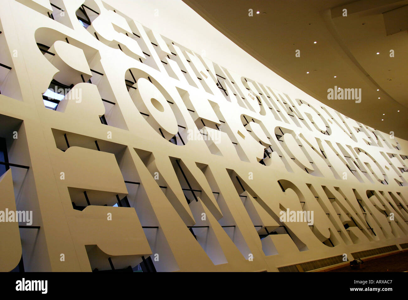 Lettering from Interior Wales Millennium Centre Cardiff Bay South Wales ...