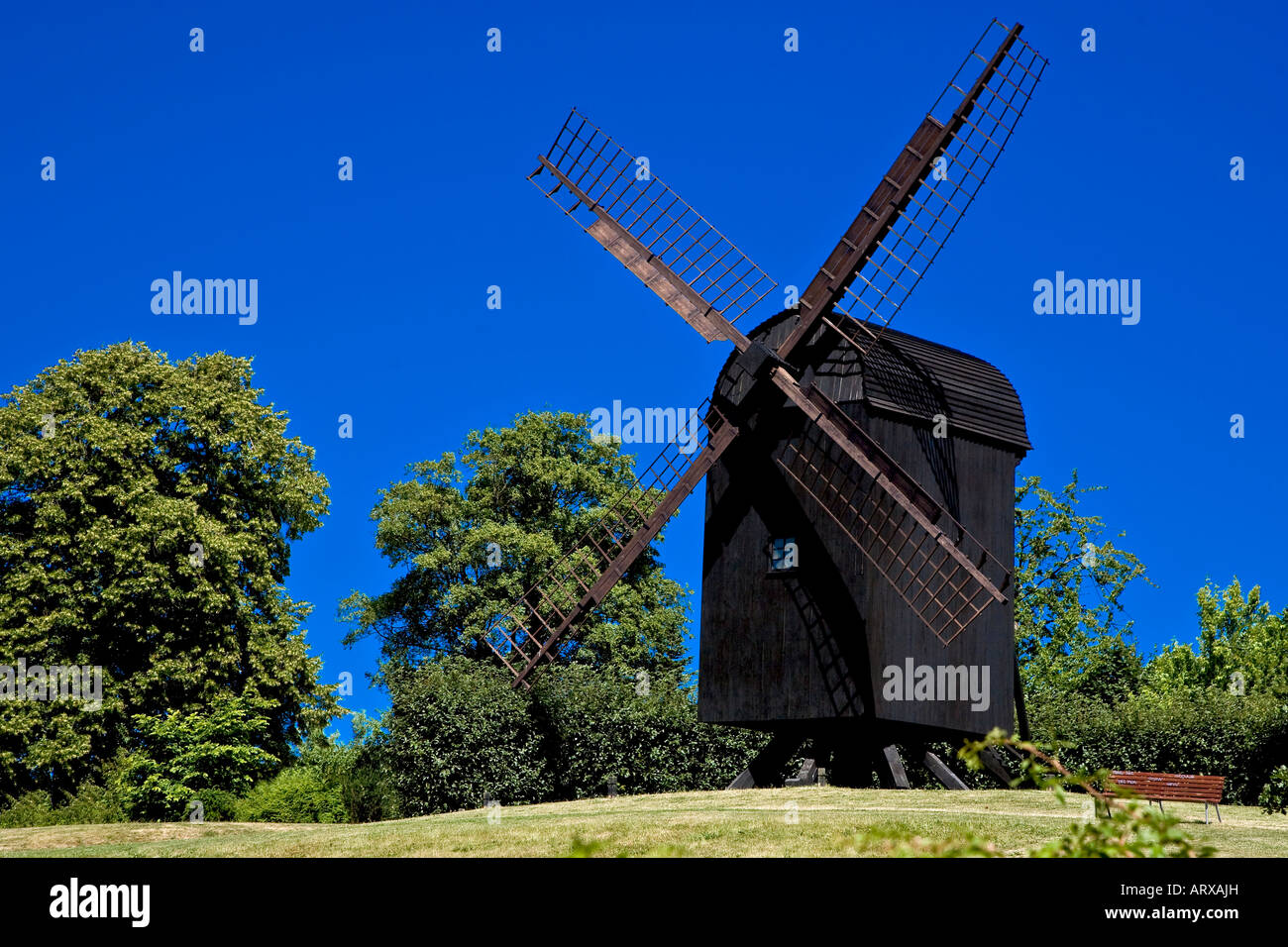 Old wooden windmill Stock Photo - Alamy