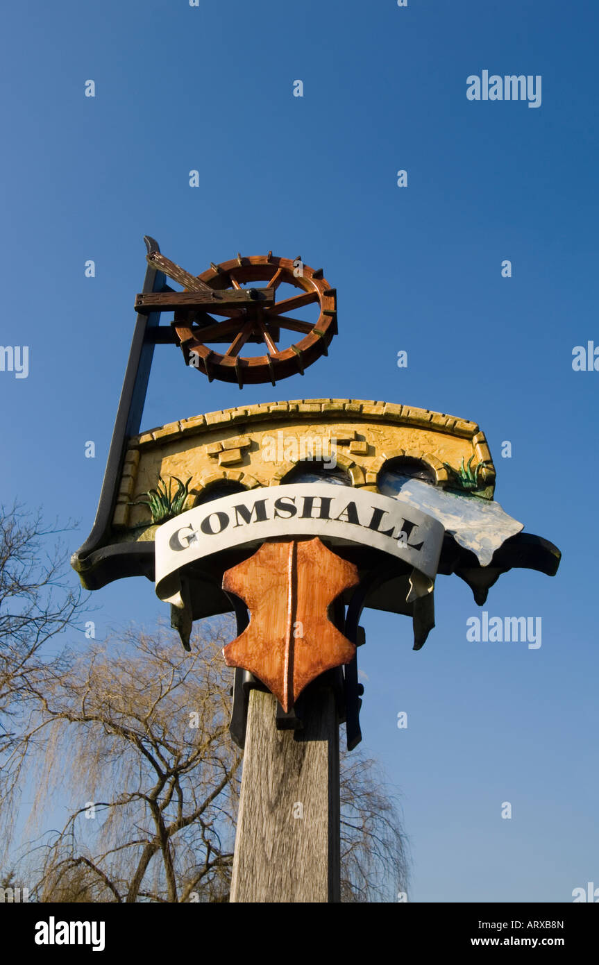 Village Sign Gomshall Surrey UK Stock Photo - Alamy