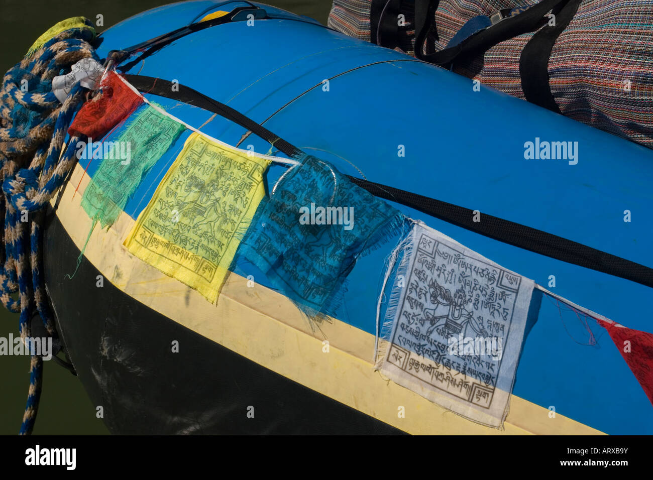 Raft with prayer flags floats through Grand Canyon National Park MR ...