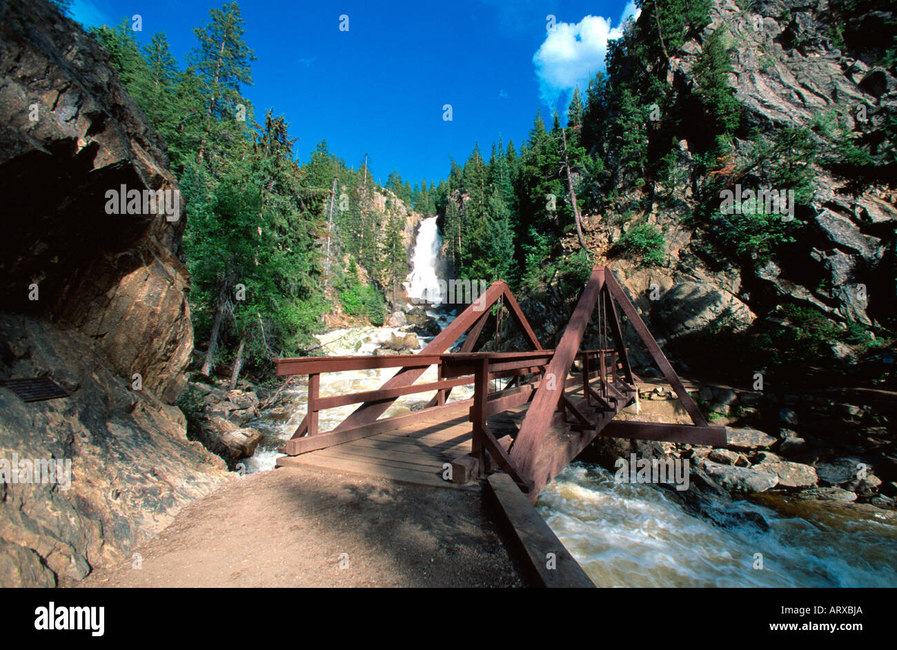 Bridge and Fish Creek Falls Routt National Forest near Steamboat ...