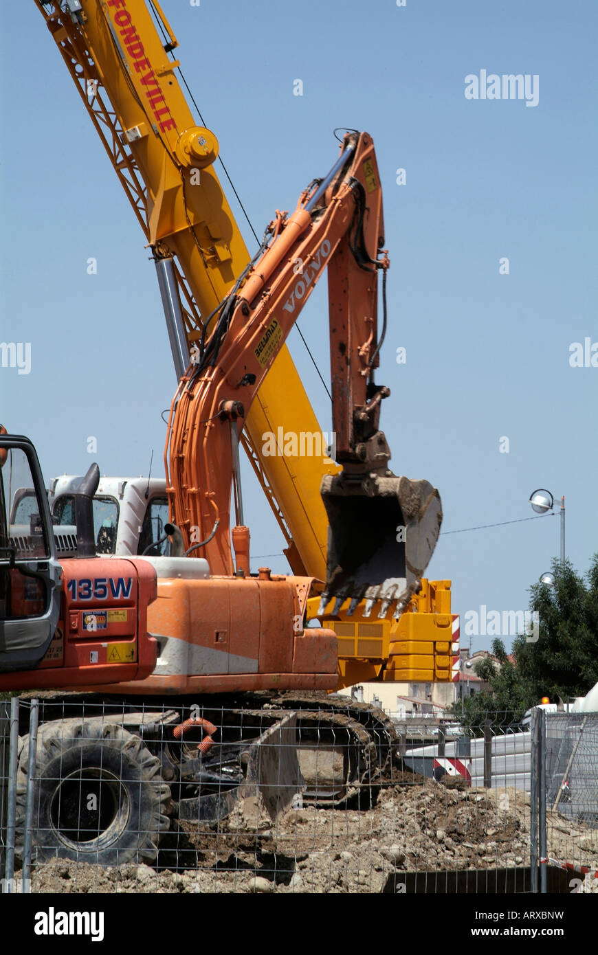 earth mover digger crane bucket earthmover build builder Stock Photo ...