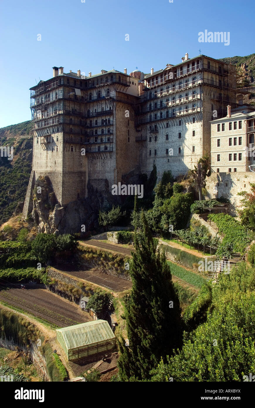 Simonos Petra or Simonopetra monastery, Mount Athos, Halkidiki, Greece ...