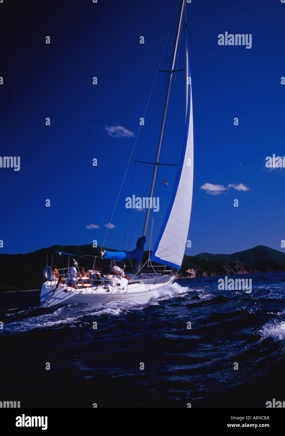 Sailboat off St John Stock Photo - Alamy