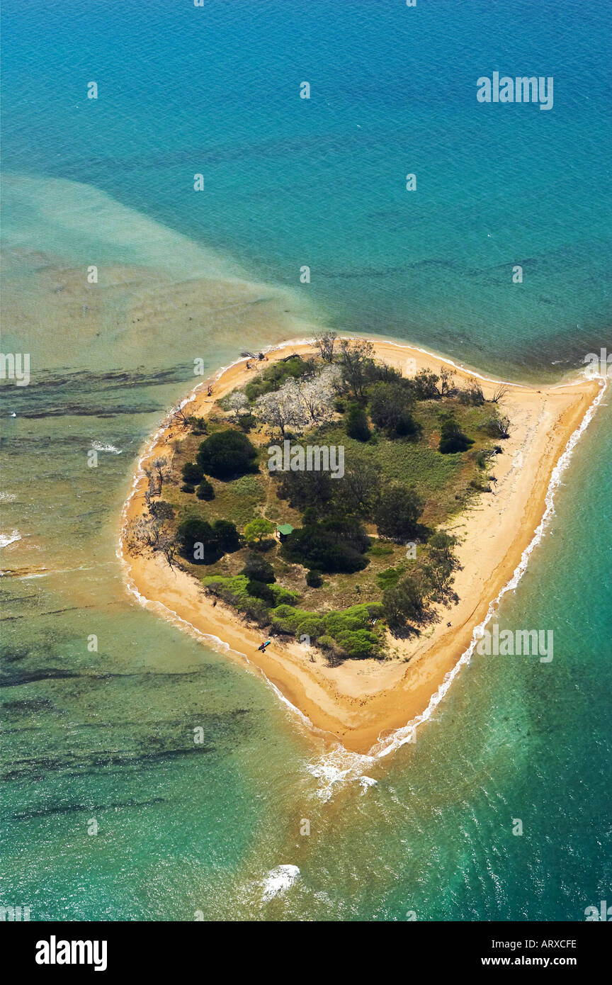 Round Island Hervey Bay Queensland Australia aerial Stock Photo - Alamy