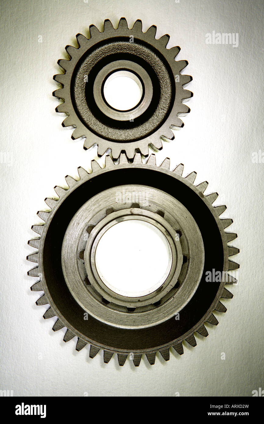 Two cogwheels together Stock Photo - Alamy