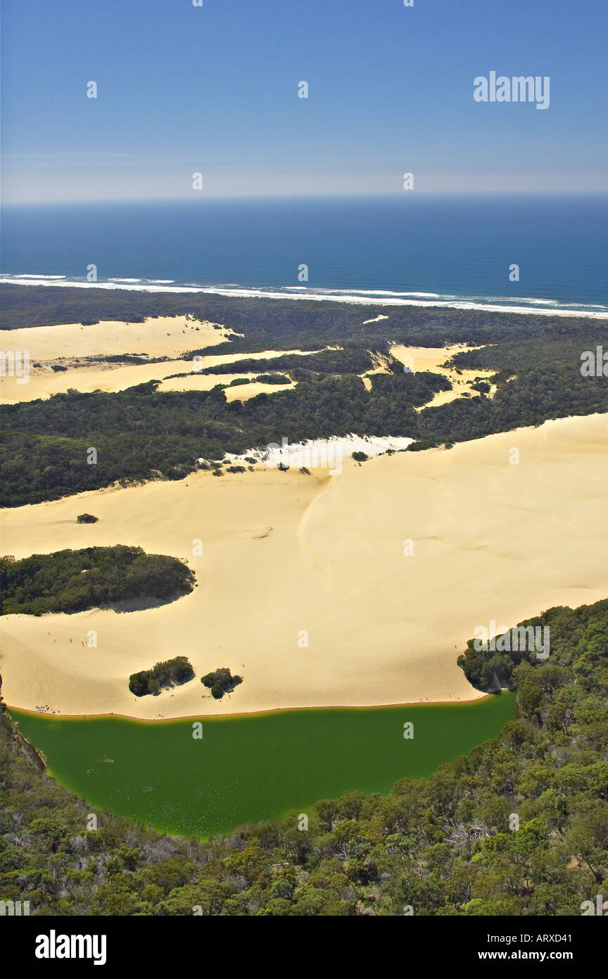 Lake Wabby K'gari / Fraser Island Queensland Australia aerial Stock ...