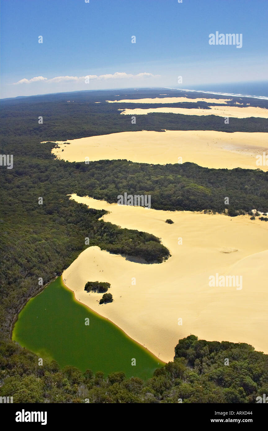 Lake Wabby K'gari / Fraser Island Queensland Australia aerial Stock Photo - Alamy