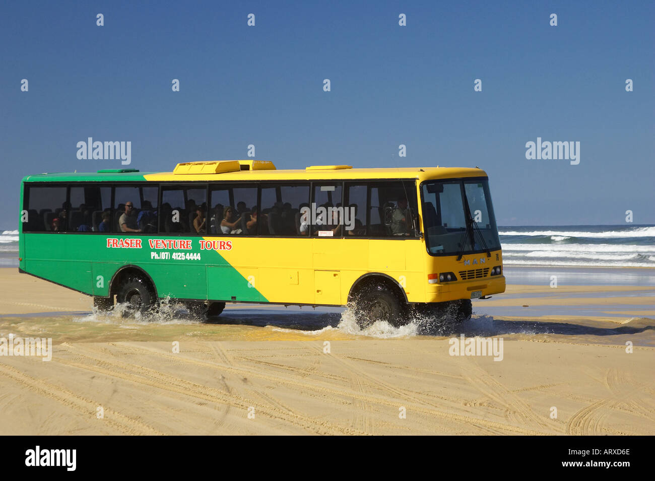 Four Wheel Drive Bus at Eli Creek Seventy Five Mile Beach Fraser Island ...