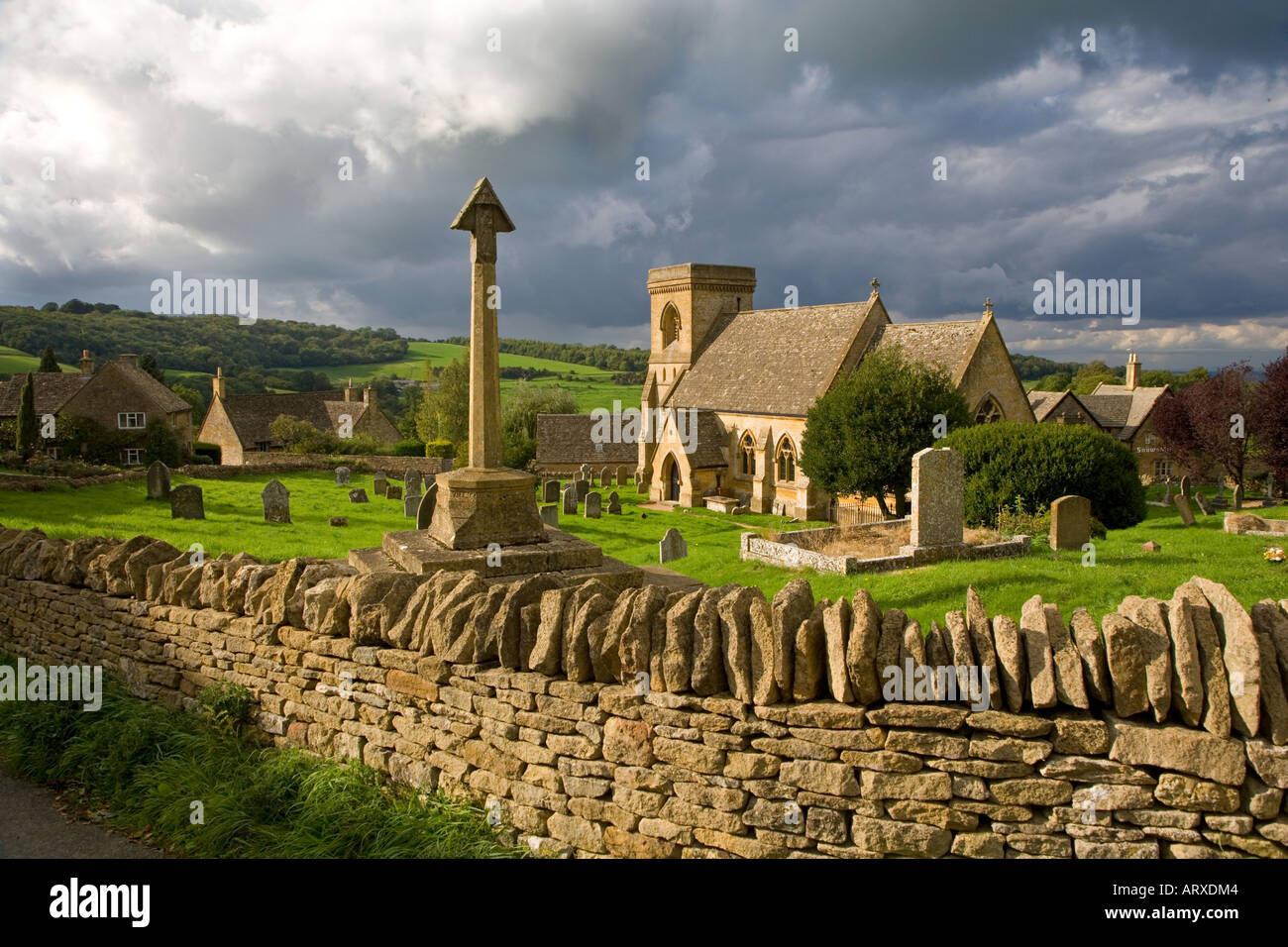 Snowshill Village Church Cotswolds Autumn October Stock Photo - Alamy