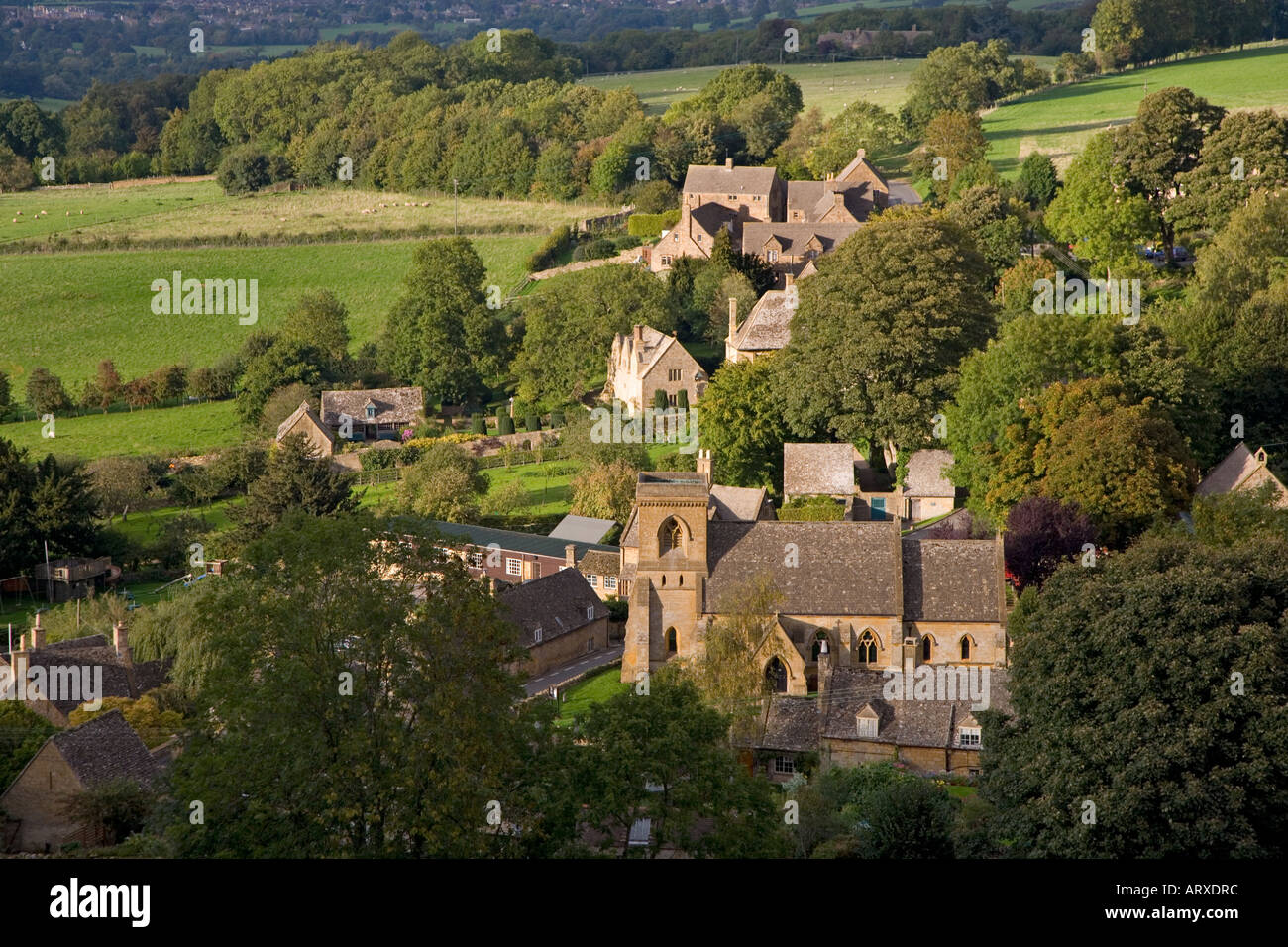 Snowshill Village Church Cotswolds Autumn October Stock Photo - Alamy